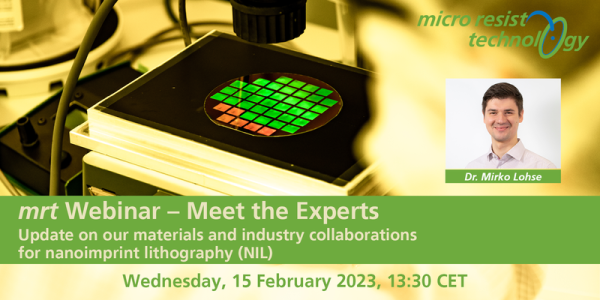 Join the mrt webinar series and meet the experts – micro resist technology